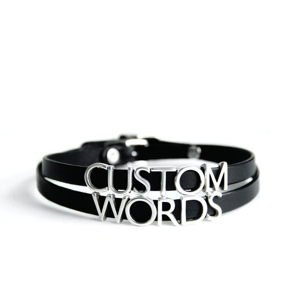 Custom Words Choker - Leather Choker with Letters - Audio Helkuik ...