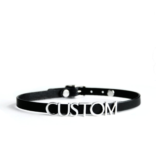 Custom Words Choker - Leather Choker with Letters - Audio Helkuik ...